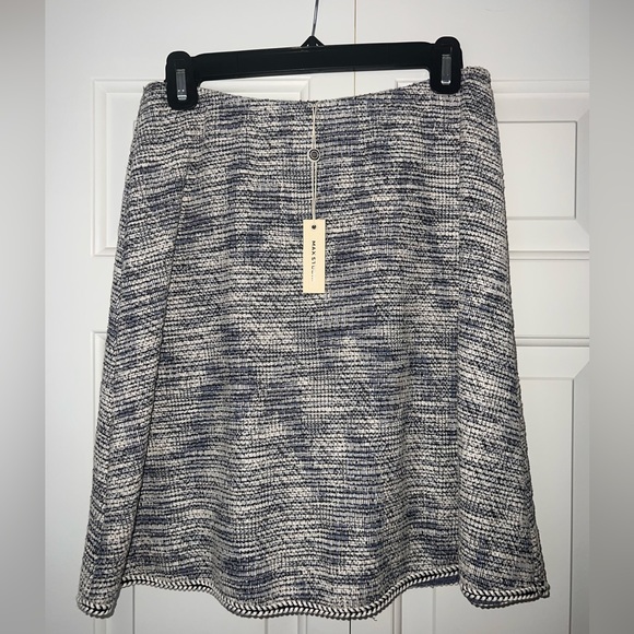 Max Studio | Skirts | Nwt Max Studio Blue And White Tweed Work Skirt ...
